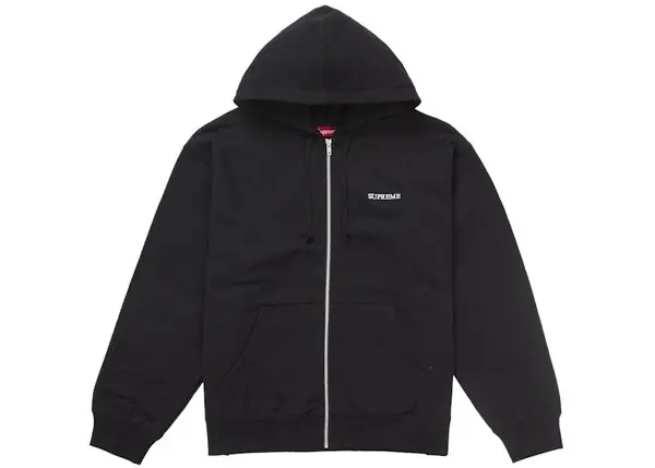Supreme Idgaf Zip Up Hooded Sweatshirt - Black