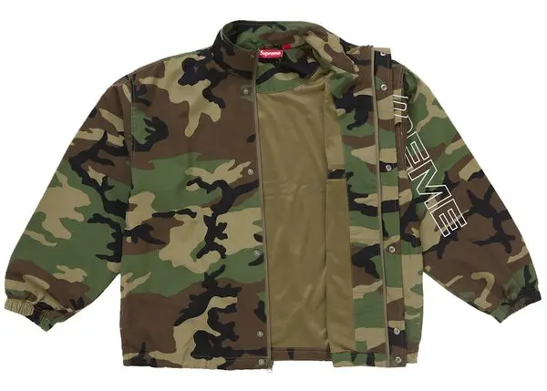Supreme Embroidered Ripstop Track Jacket - Woodland Camo