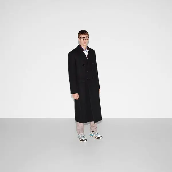 Gucci Batavia Wool Coat With Web
