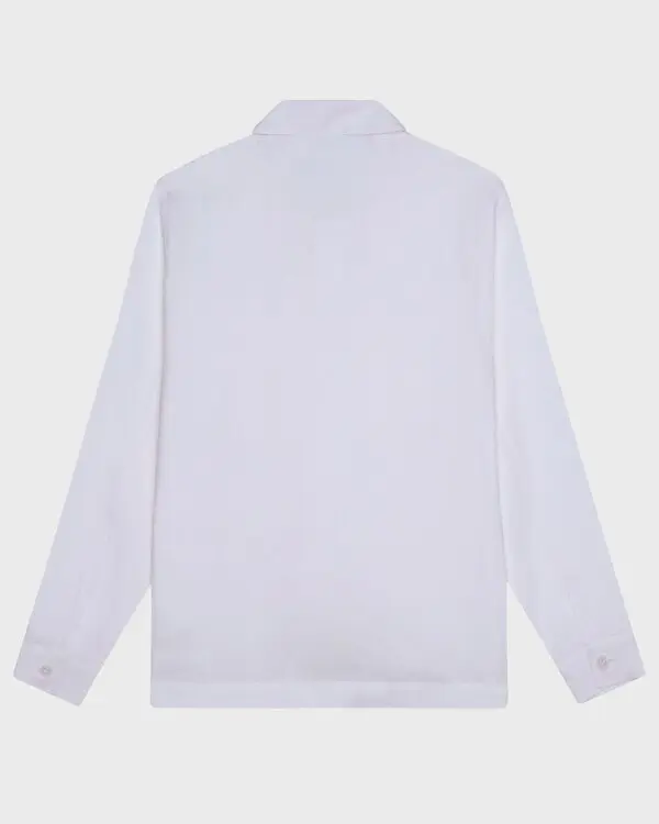 Vilebrequin Linen Solid Overshirt Jacket Corentin - White