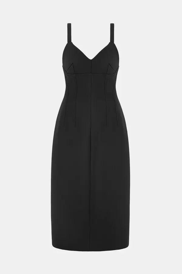 EMILIA WICKSTEAD Ezekiel Dress In Birdseye Suiting - Black