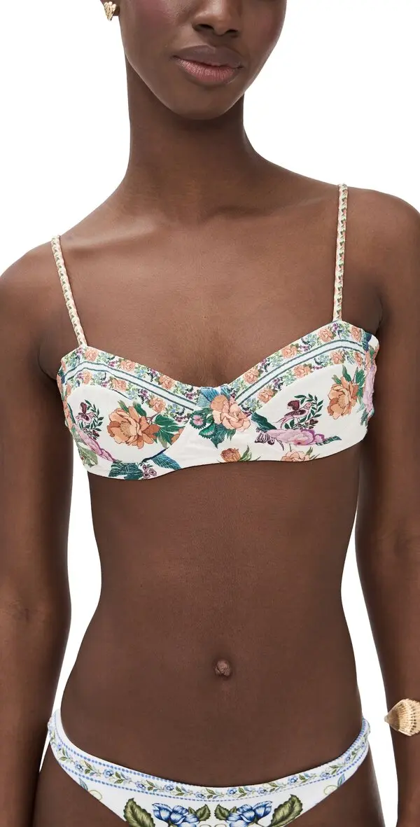Farm Rio Sweet Bloom Underwire Bikini Top - Sweet Bloom Bouquet Off-white