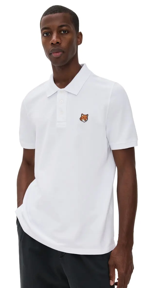 Maison Kitsuné Fox Head Patch Regular Polo - White