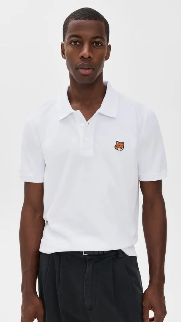 Maison Kitsuné Fox Head Patch Regular Polo - White