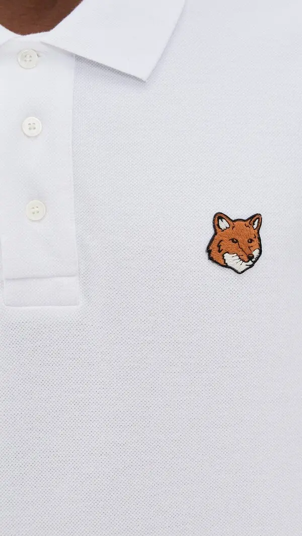 Maison Kitsuné Fox Head Patch Regular Polo - White