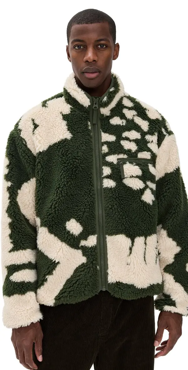 Obey Shaggy Sherpa Jacket - Kombu Green Multi