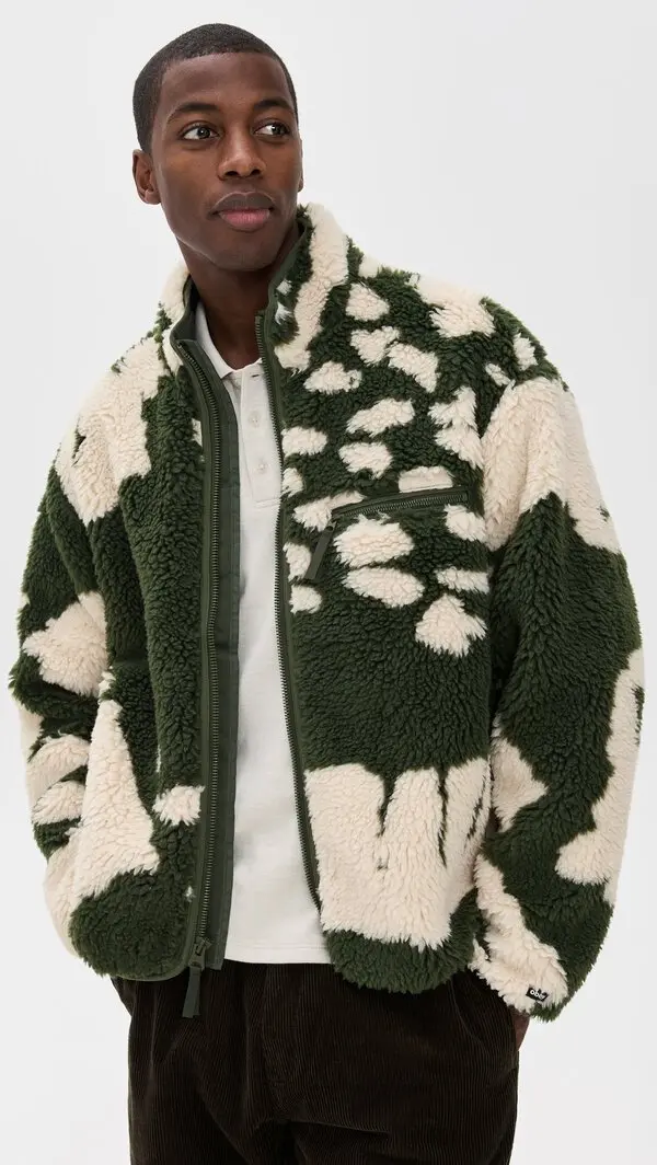Obey Shaggy Sherpa Jacket - Kombu Green Multi