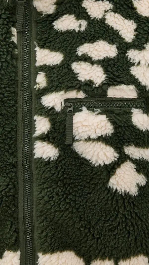 Obey Shaggy Sherpa Jacket - Kombu Green Multi