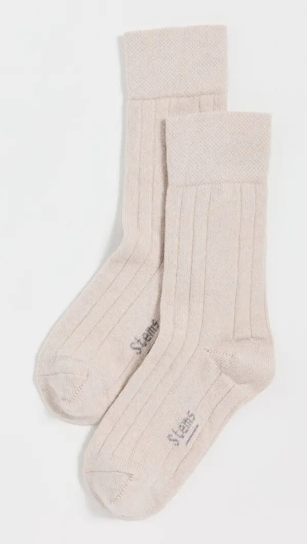 STEMS Pure 97 Cashmere Socks - Cream