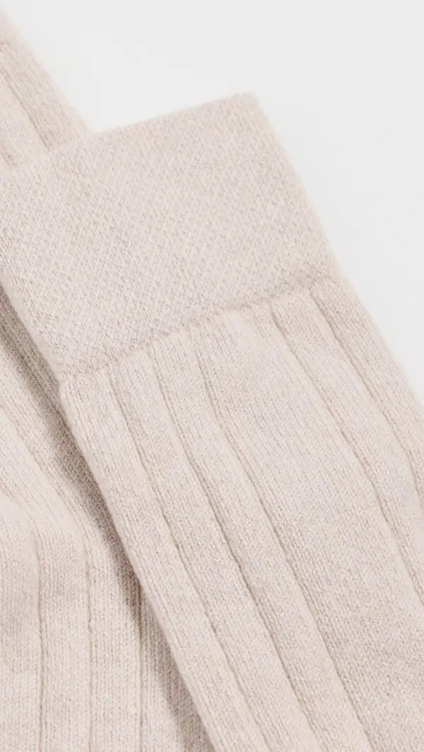 STEMS Pure 97 Cashmere Socks - Cream