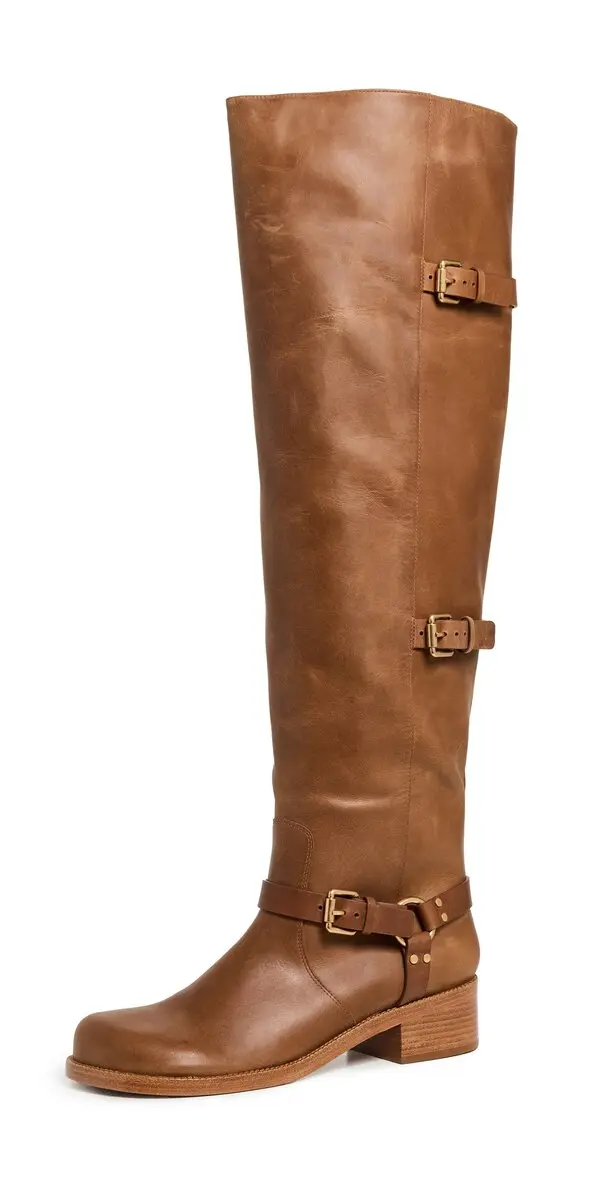 Farm Rio Distressed Leather Over-the-knee Boots