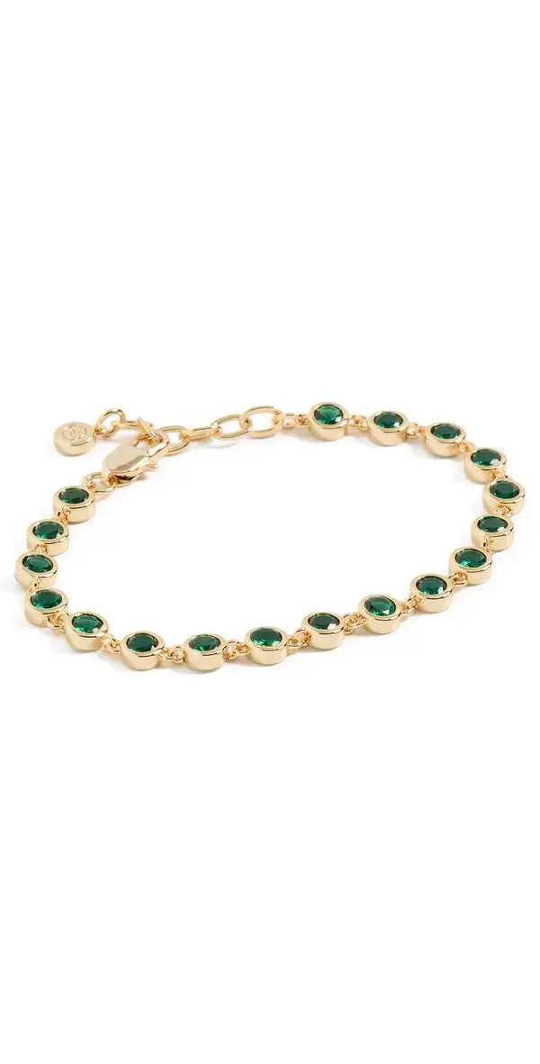 Ettika Crystal Link Bracelet - Green