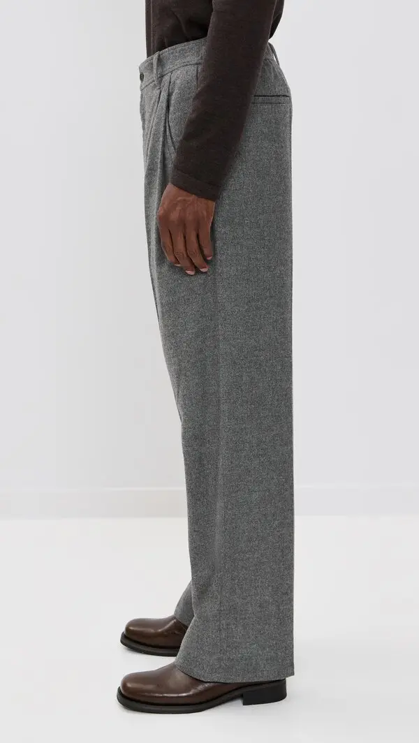 Simkhai Falcon Pleated Wide Leg Pants - Charcoal Melange