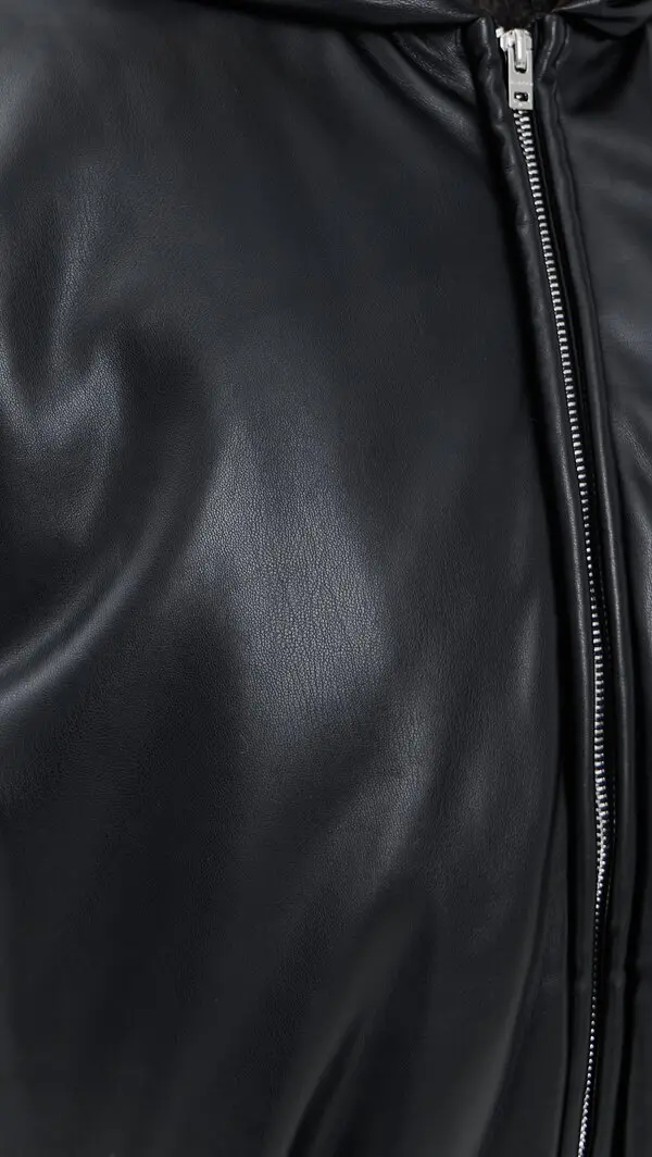 Acne Studios Grain Faux Leather Hooded Jacket