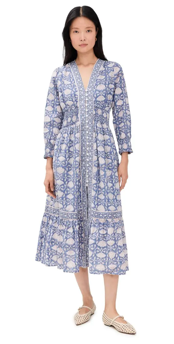francesca's blue floral maxi dress Fionna Maxi Dress - Blue Floral