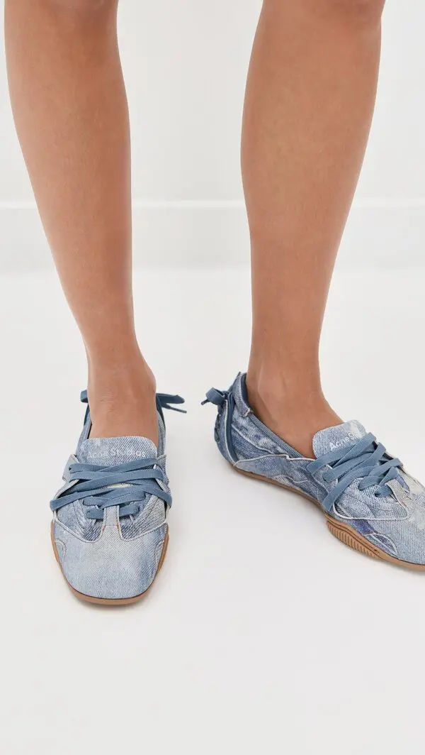 Acne Studios Lace-up Denim Print Shoes