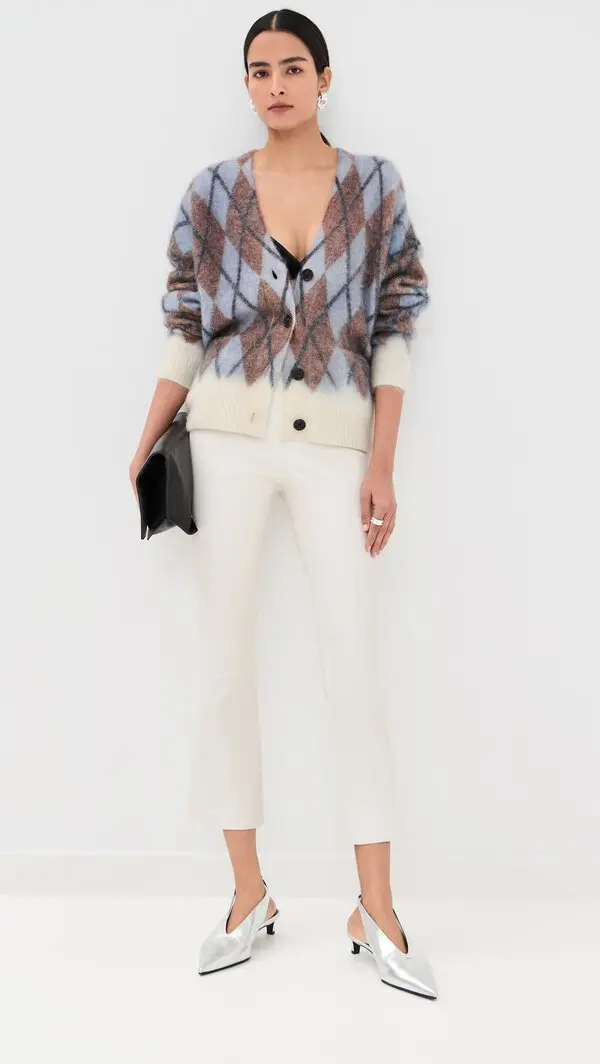 Sprwmn Leather Crop Flare Trousers