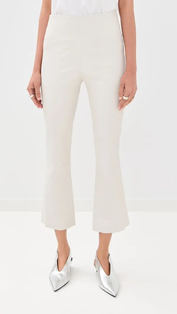 Sprwmn Leather Crop Flare Trousers
