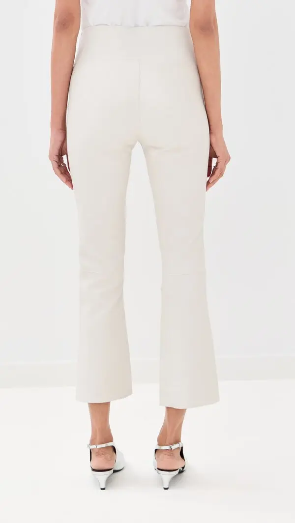 Sprwmn Leather Crop Flare Trousers