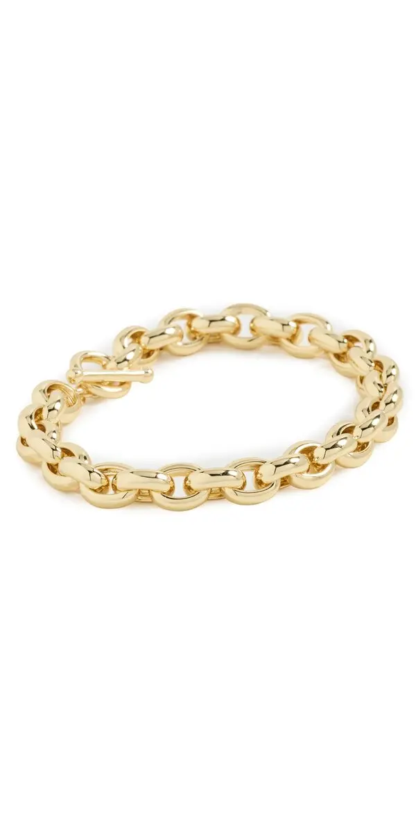 BY ADINA EDEN Chain Link Toggle Bracelet - Gold