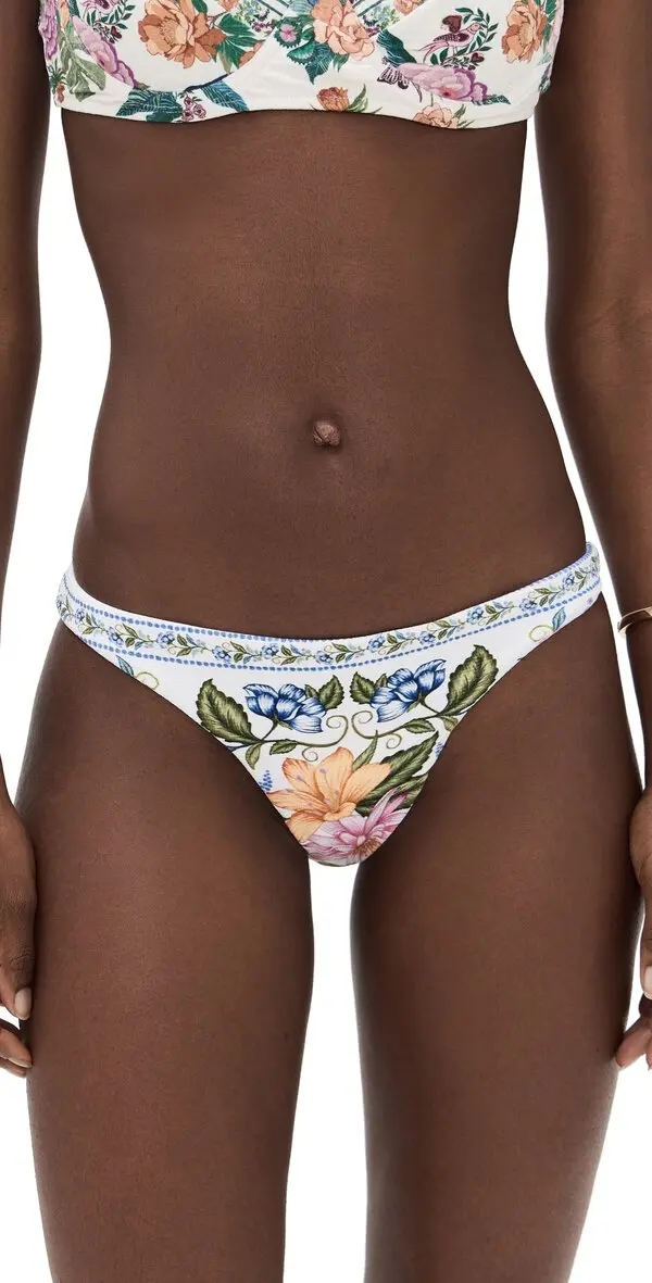 Farm Rio Sweet Bloom Bouquet Bikini Bottom - Sweet Bloom Bouquet Off-white