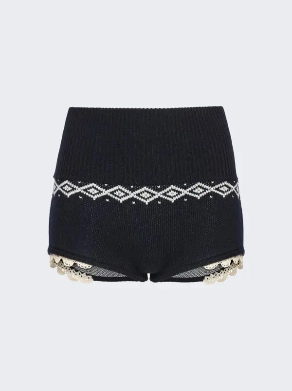 Magda Butrym Knitwear Shorts - Navy