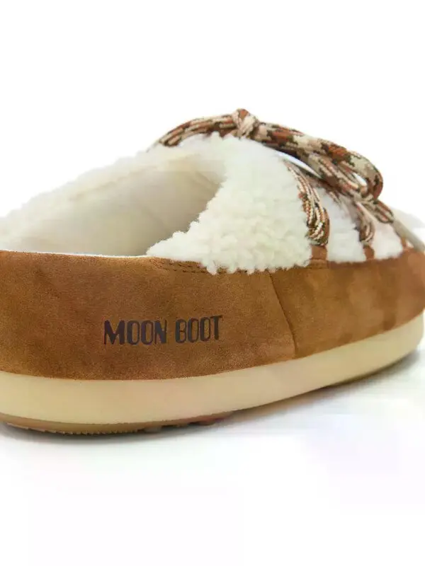 Moon Boot Evx Shearling Lace-up Mules - White