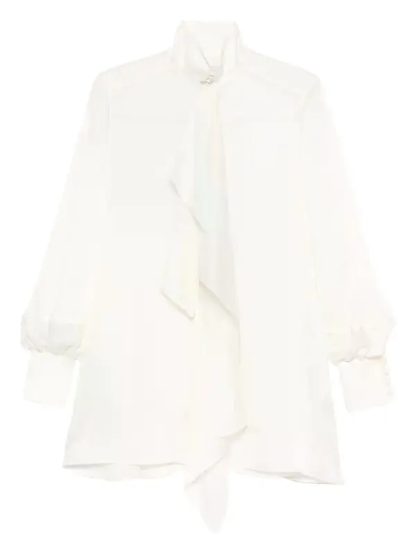 Sacai Ruffled High-neck Blouse