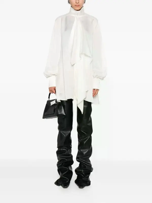 Sacai Ruffled High-neck Blouse
