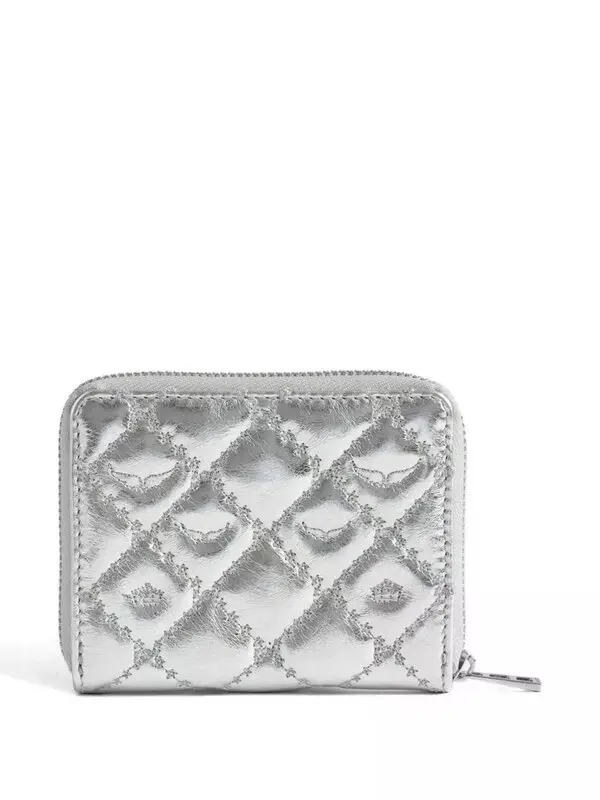Zadig&Voltaire Quilted Leather Zip Wallet - Silver