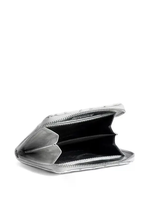 Zadig&Voltaire Quilted Leather Zip Wallet - Silver