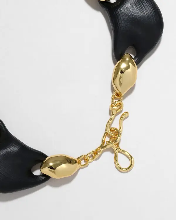Alexis Bittar Lucite Jeweled Pebble Bib Necklace - Black