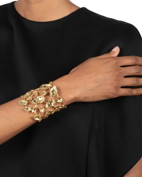 Alexis Bittar Brut Mosaic Wide Cuff Bracelet - Gold