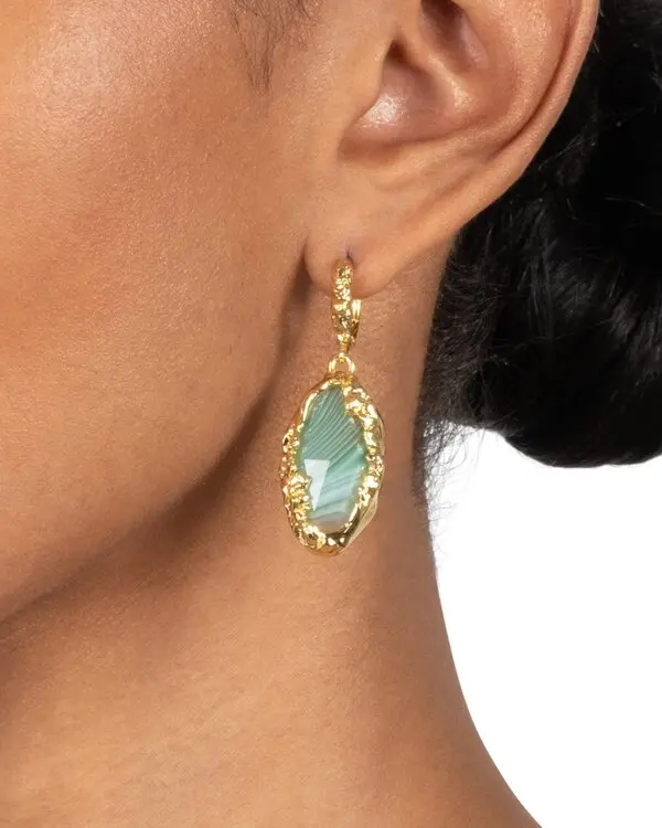 Alexis Bittar Brut Lapis Leverback Earrings - Gold