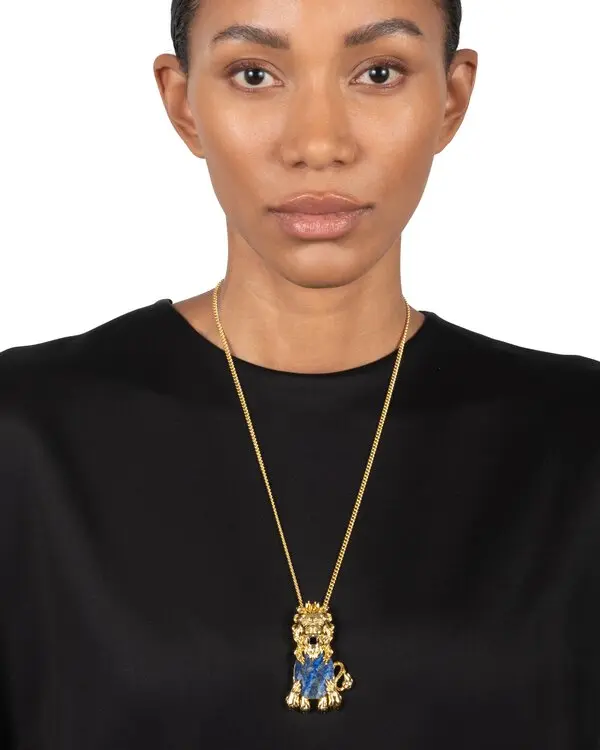 Alexis Bittar Lion Lapis Pendant Necklace - Gold