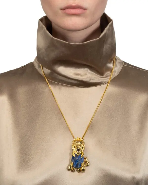 Alexis Bittar Lion Lapis Pendant Necklace
