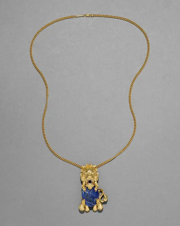 Alexis Bittar Lion Lapis Pendant Necklace