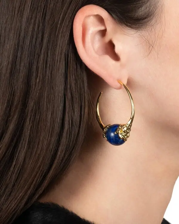Alexis Bittar Brut Capped Hoop Earrings - Gold