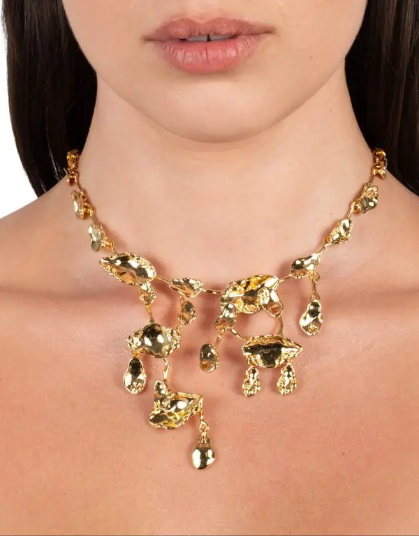 Alexis Bittar Brut Mosaic Cascade Necklace - Gold