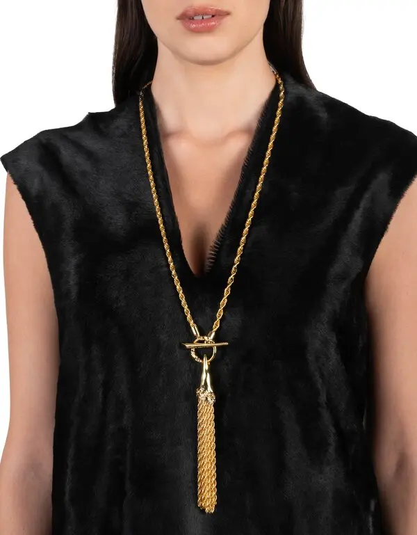 Alexis Bittar Brut Long Tassel Necklace - Gold
