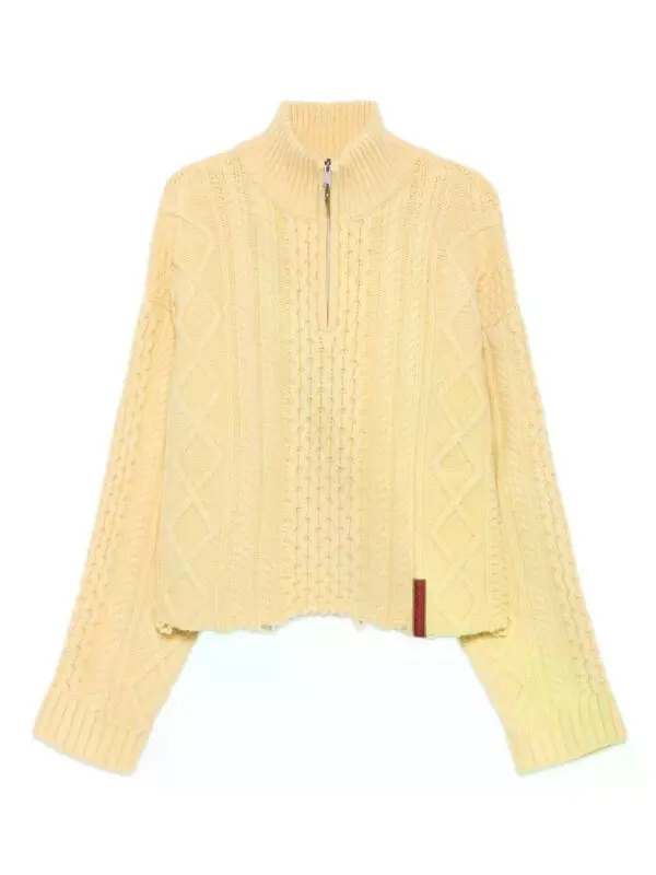 Martine Rose Cable-knit Half-zip Sweater