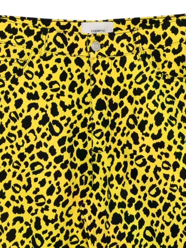 Coperni Leopard Print Straight Leg Jeans