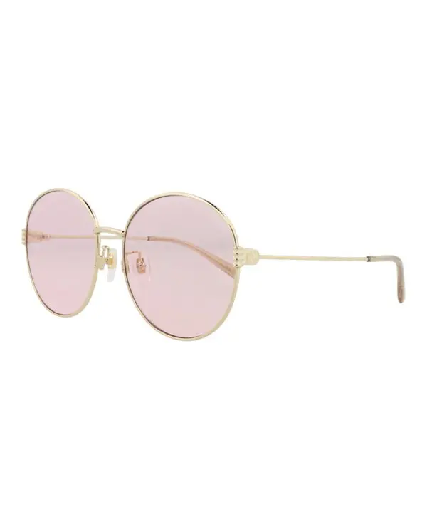 Gucci Round Oval Sunglasses - Gold Gold Pink (gg1281sk/30013957/004)