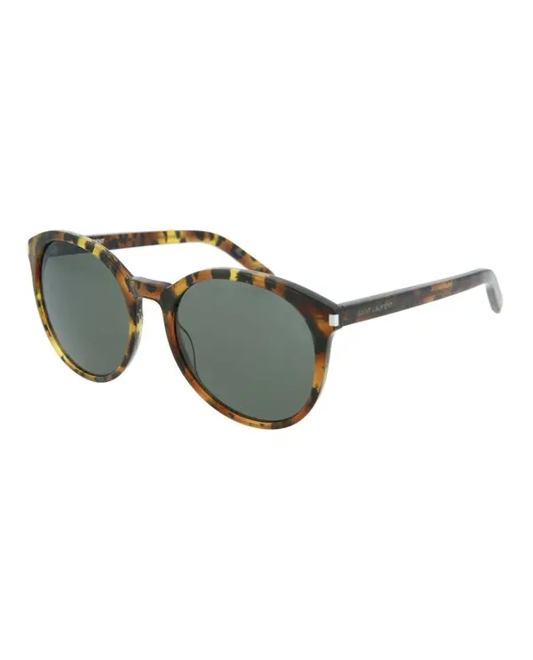 Saint Laurent Round Frame Acetate Sunglasses - Avana Grey (classic6/30000165/009)