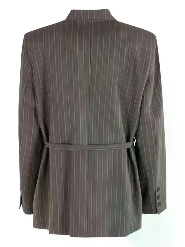 ISABELLE BLANCHE Pinstripe Belted Jacket