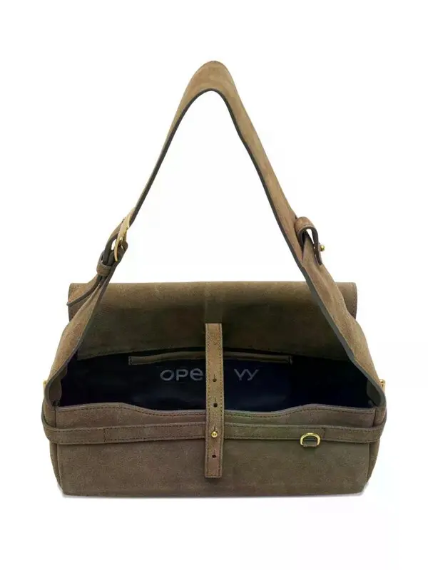 OPEN YY Buckle-fastening Suede Bag
