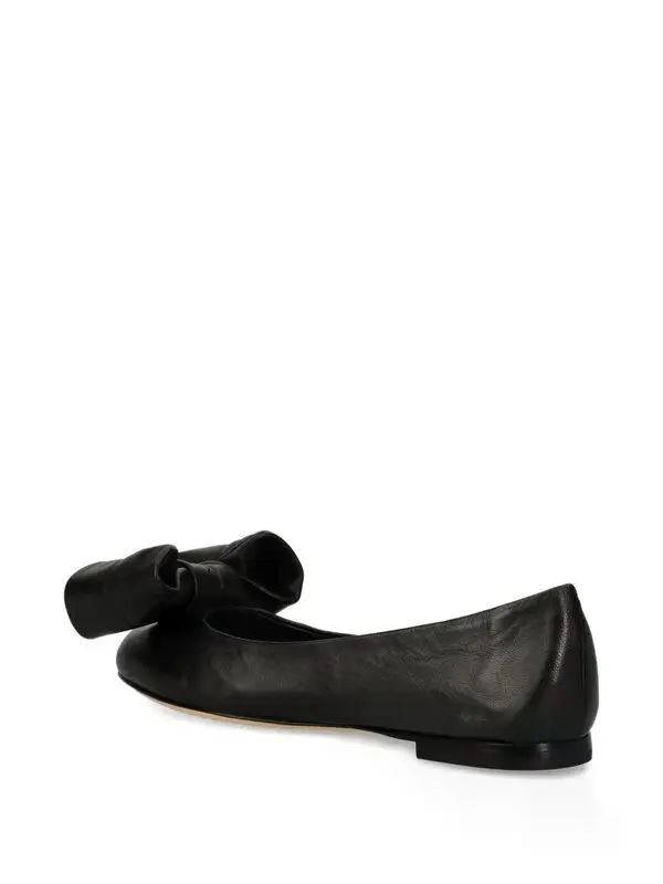 Agl Bow-detail Ballet Flats - Black