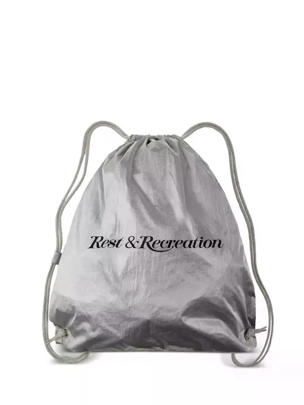 REST&RECREATION Nylon Drawstring Backpack - Silver