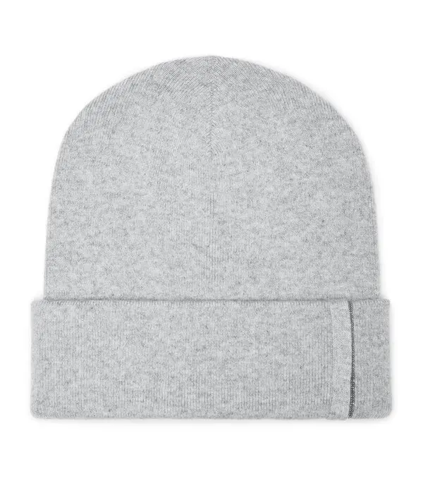 Brunello Cucinelli Cashmere Rib-knit Beanie - Grey