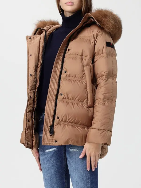 Peuterey Quilted Down Jacket With Fur Hood